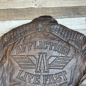 Affliction | Jackets & Coats | New Affliction Men Live Fast Leather ...